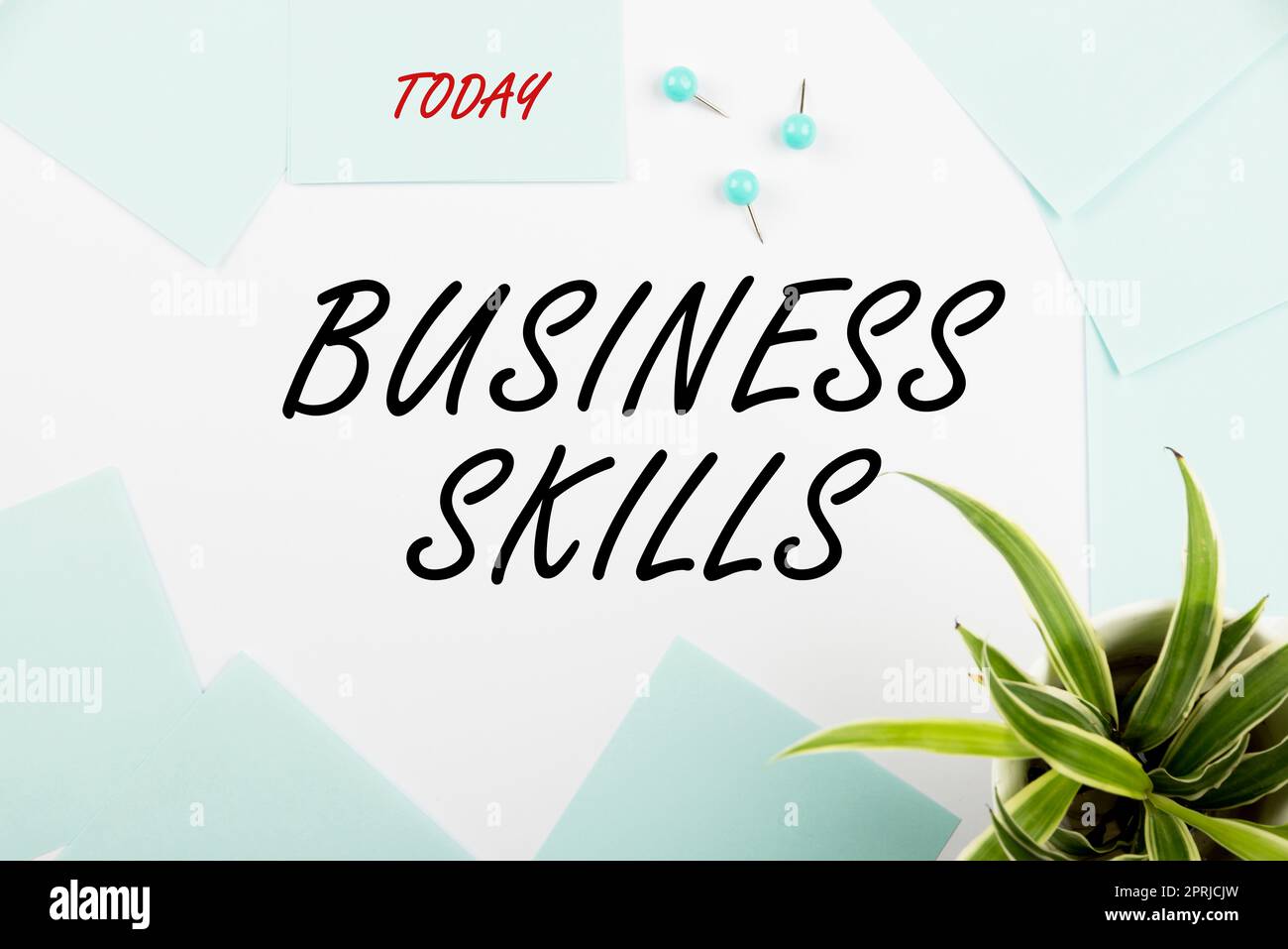 Sign displaying Business SkillsAn ability to acquire systematic effort ...