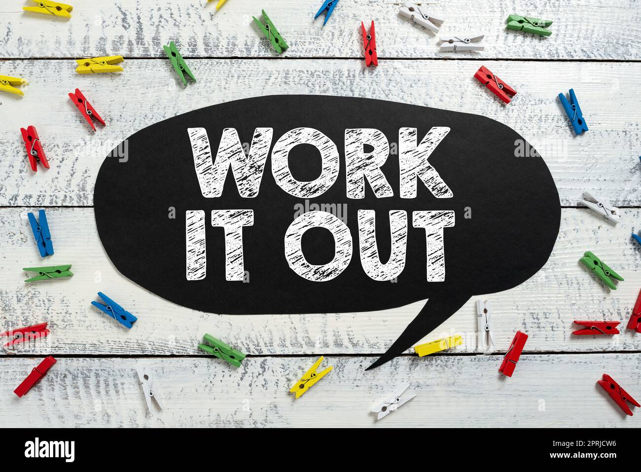 Text sign showing Work It Out. Business showcase Planning something in ...