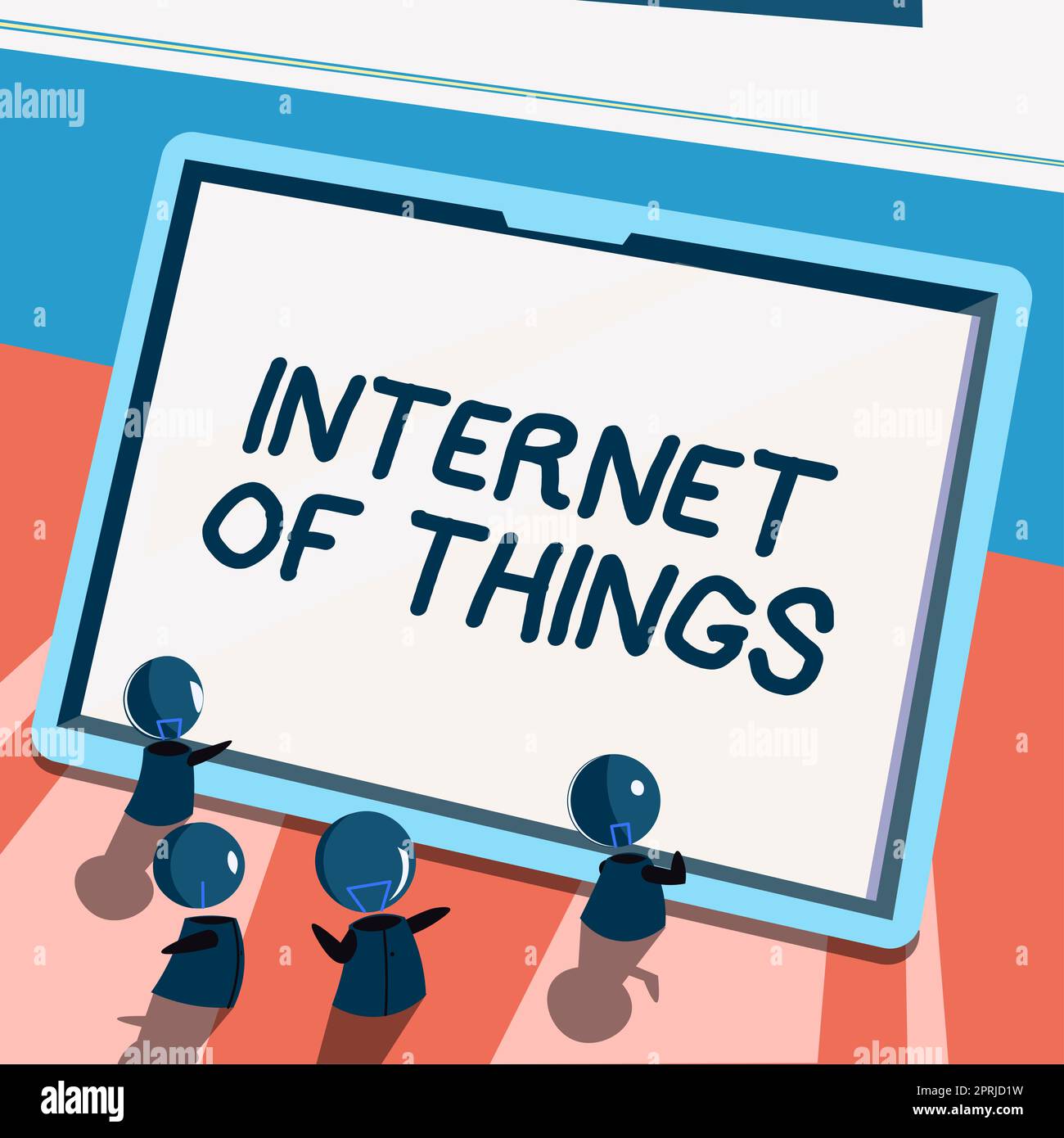 Sign displaying Internet Of Thingsconnection of Devices to the Net to ...