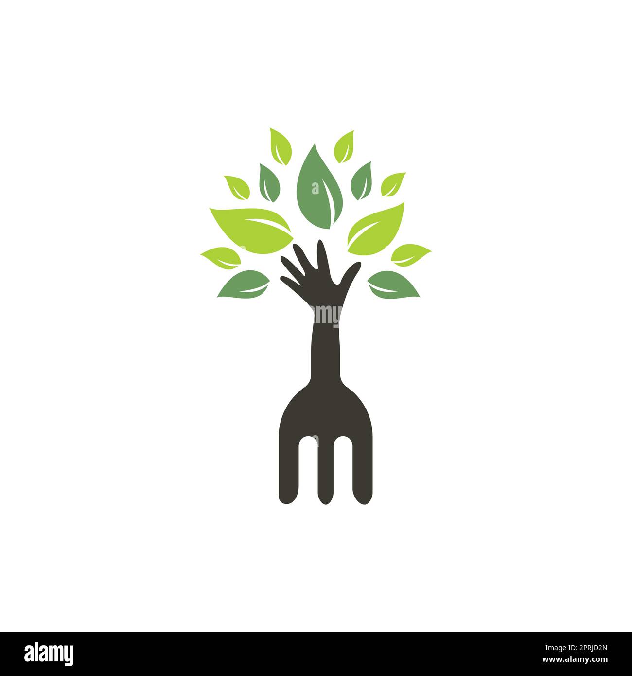 Fork hand tree vector logo design. Restaurant and farming logo concept ...