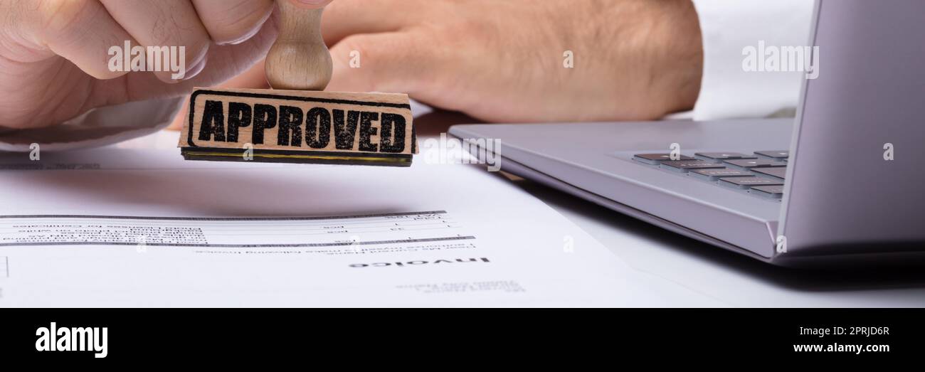 Approved Permit Stamp. Accounting Document Approve Work Stock Photo - Alamy