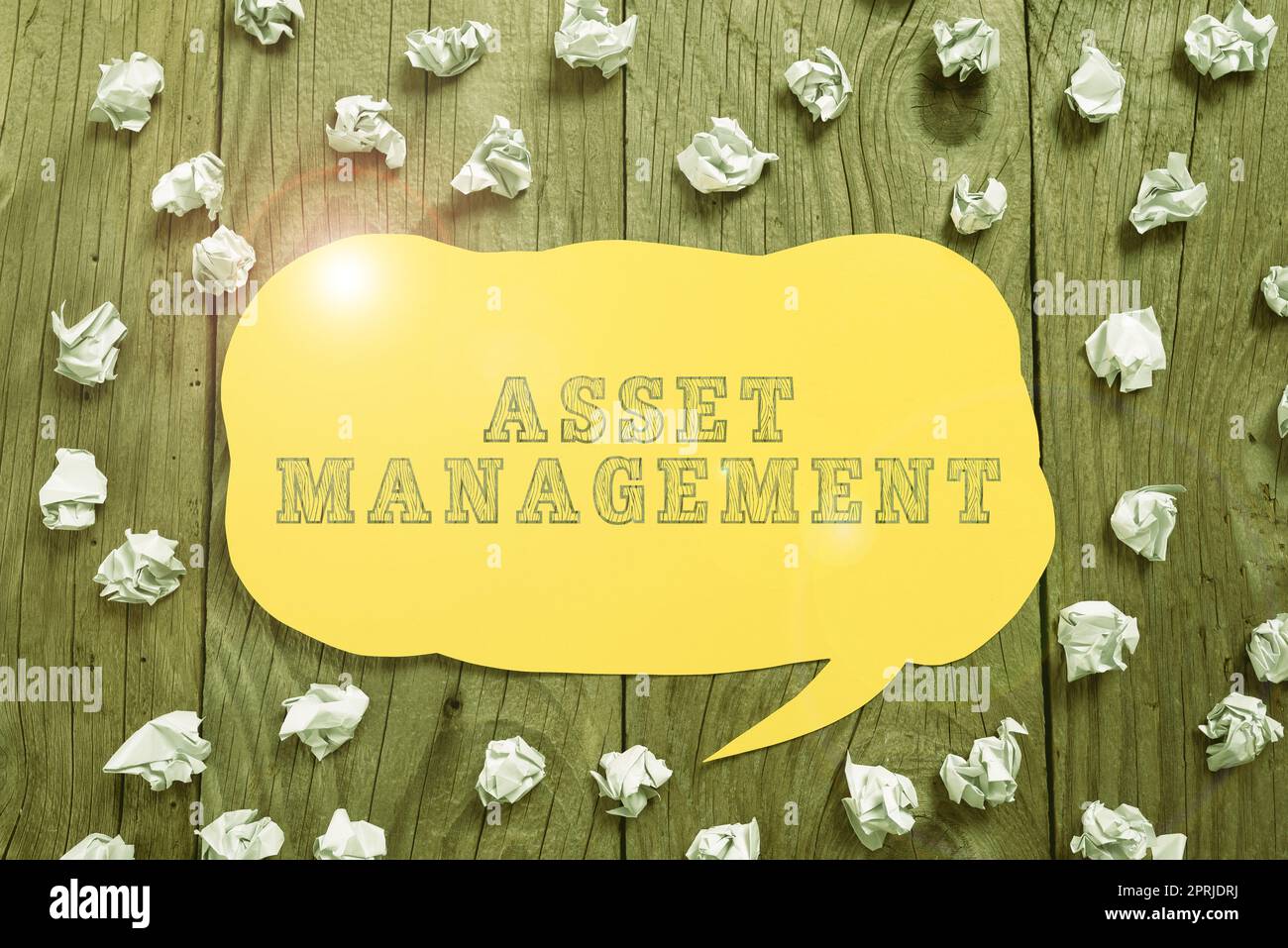 Text showing inspiration Asset Managementsystematic process of ...