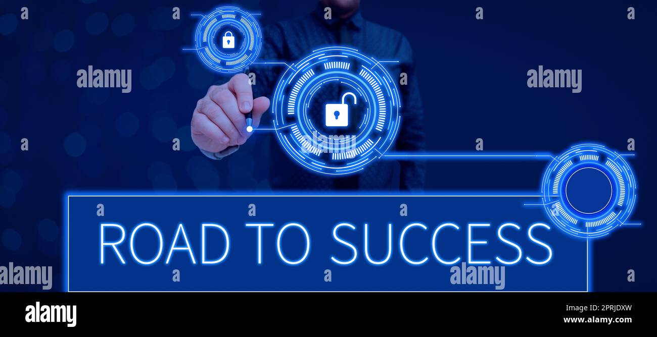 Conceptual display Road To Successstudying really hard Improve yourself ...