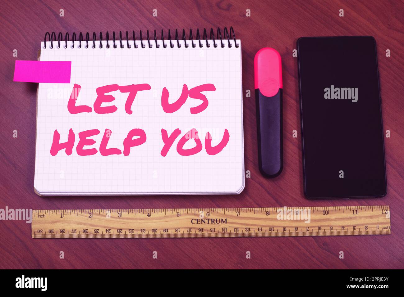 Conceptual display Let Us Help YouOffering a service to someone to help ...