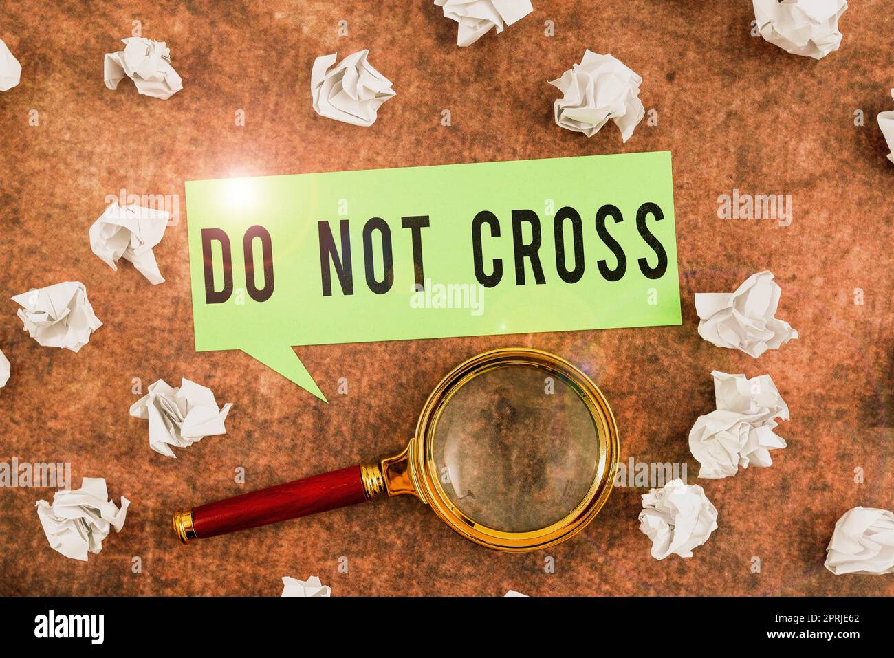 Sign displaying Do Not Cross. Business overview Crossing is forbidden ...