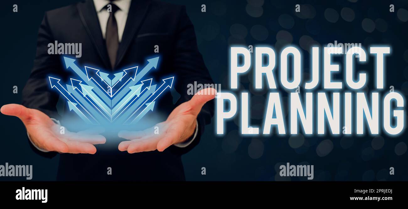 Hand writing sign Project Planningschedules such as Gantt charts to ...