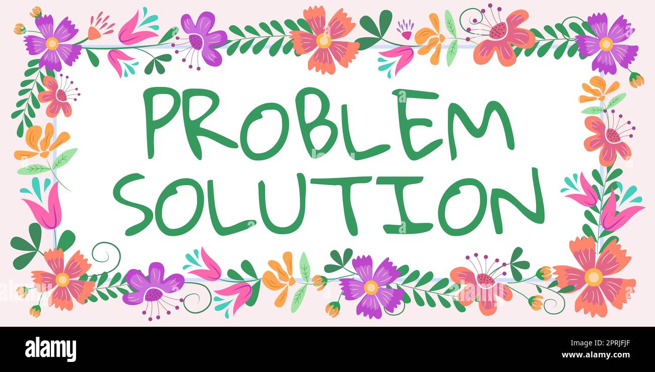 Text sign showing Problem Solutionsolving consists of using generic methods in orderly manner ...