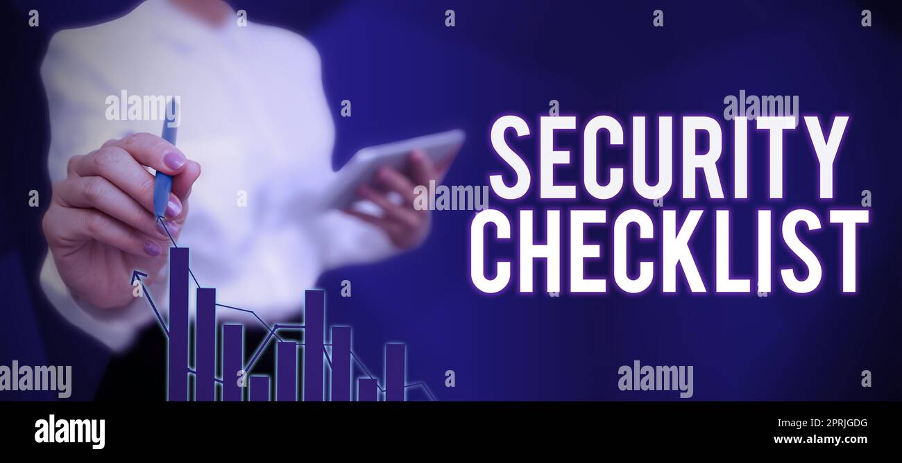 Hand Writing Sign Security Checklistprotection Of Data And System Guide On Internet Theft