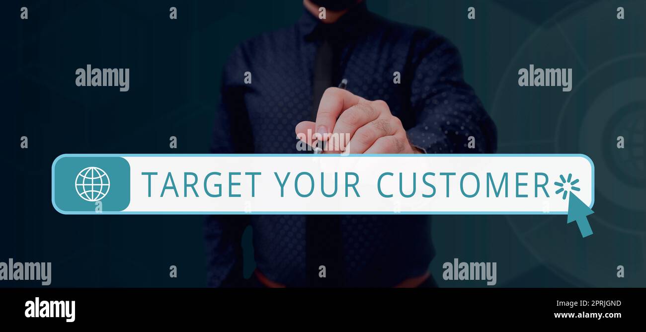 Text showing inspiration Target Your Customer, Concept meaning Tailor ...