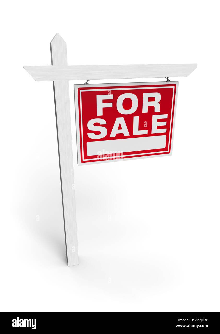 3D Illustration For Sale Real Estate Sign Isolated on White Background ...