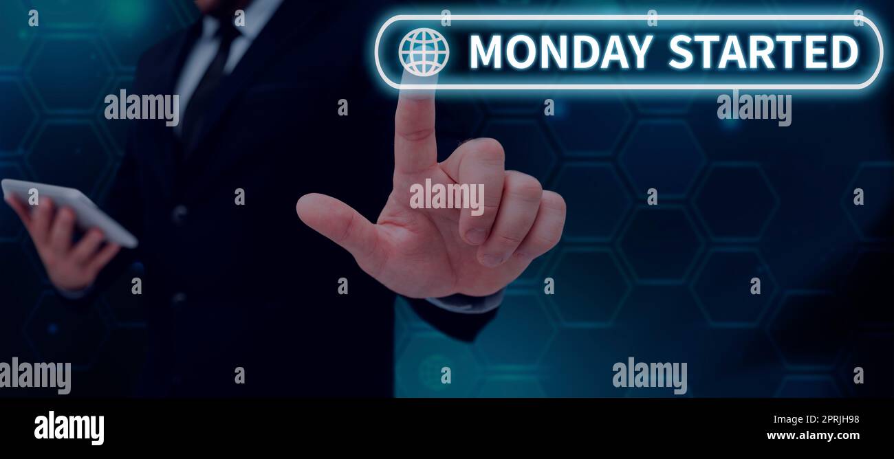 Text caption presenting Monday Startedgetting ready for new week Rest ...