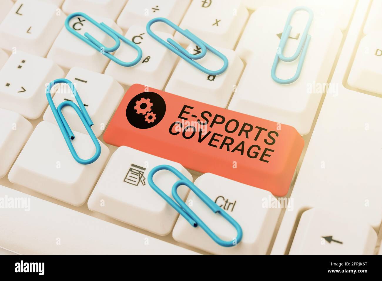 Hand writing sign E Sports CoverageReporting live on latest sports ...