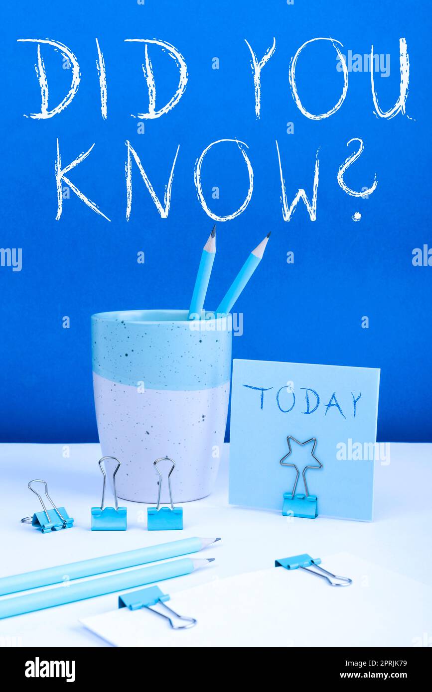 Handwriting text Did You Know Question, Word Written on Fun Facts and ...