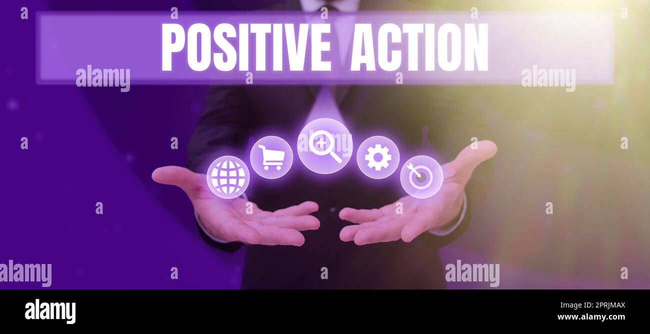 Inspiration showing sign Positive Actiondoing good attitude against ...