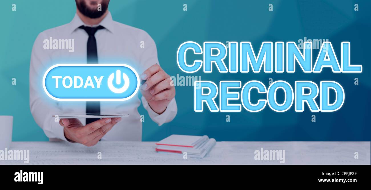 Conceptual display Criminal Recordprofile of a person criminal history ...