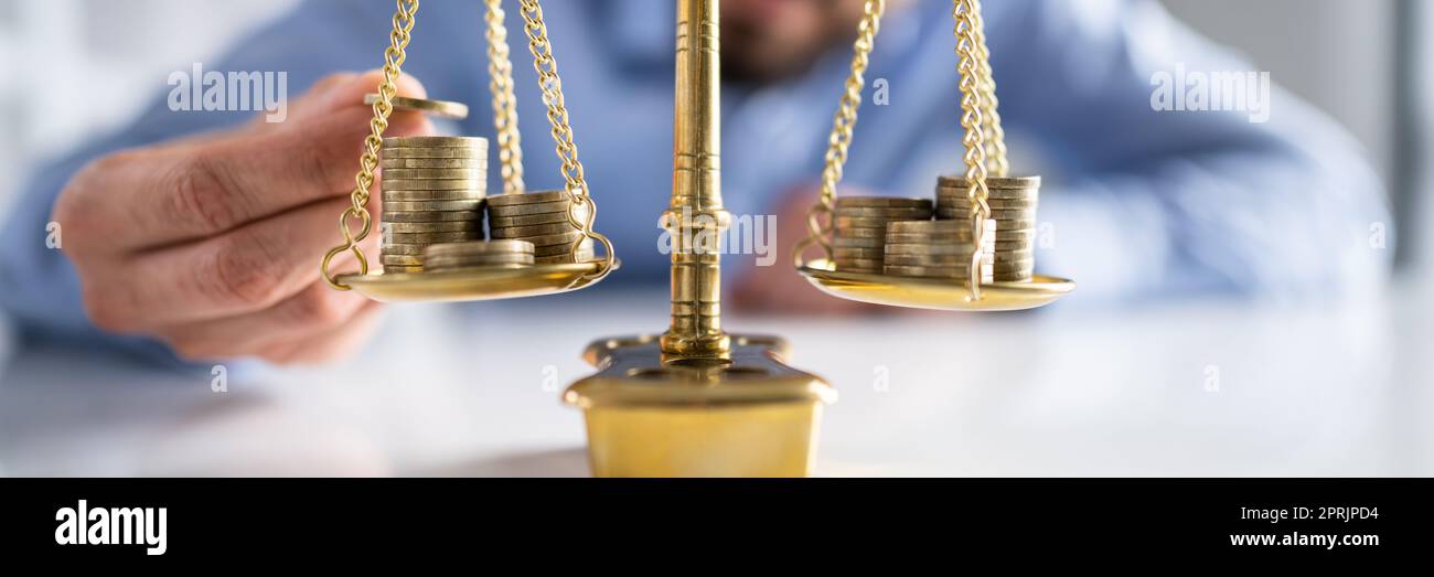 Justice scales money hi-res stock photography and images - Alamy
