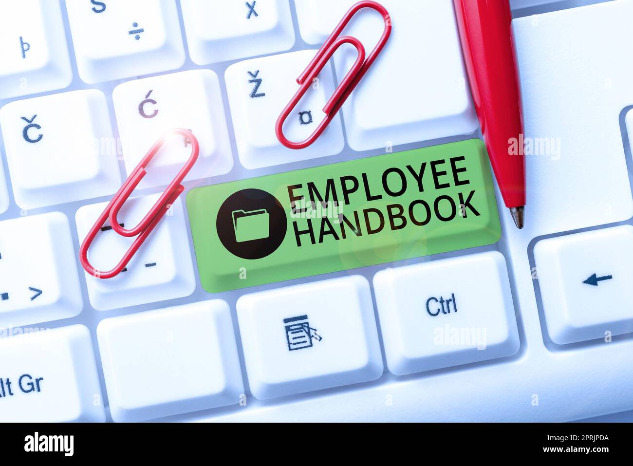 Conceptual display Employee HandbookDocument that contains an operating ...