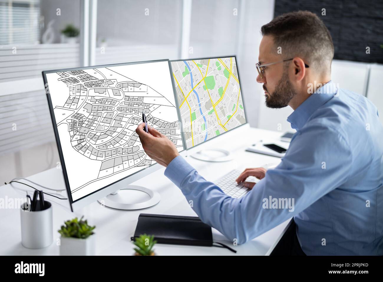Cadastre Plot Land Map. Building Project Stock Photo - Alamy