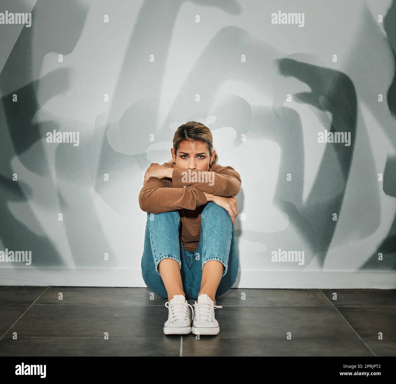 Anxiety, stress and fear of a woman overwhelmed with mental health ...