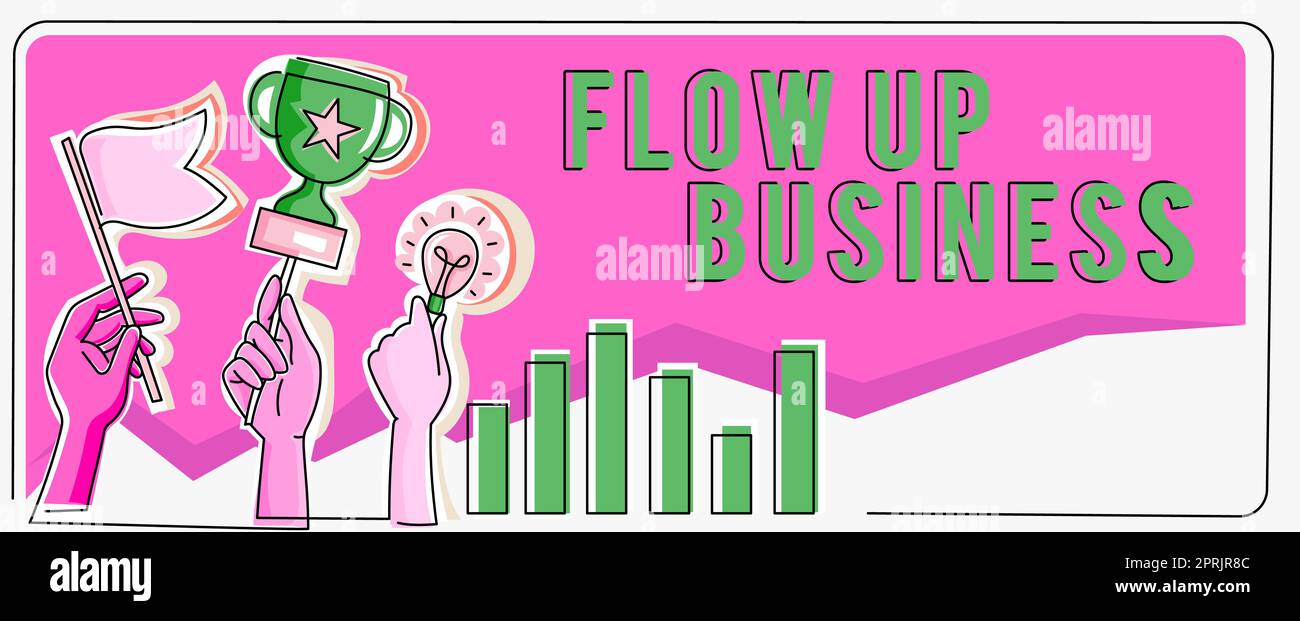 Sign displaying Flow Up Businessmoney that is moving in and out of your ...
