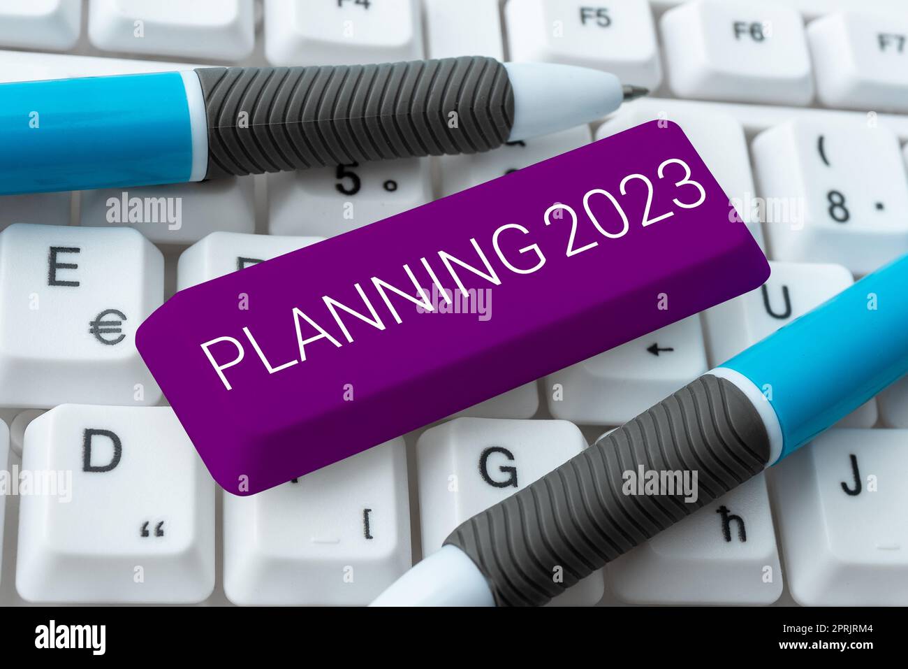 Handwriting text Planning 2023, Concept meaning Begin with end in the ...