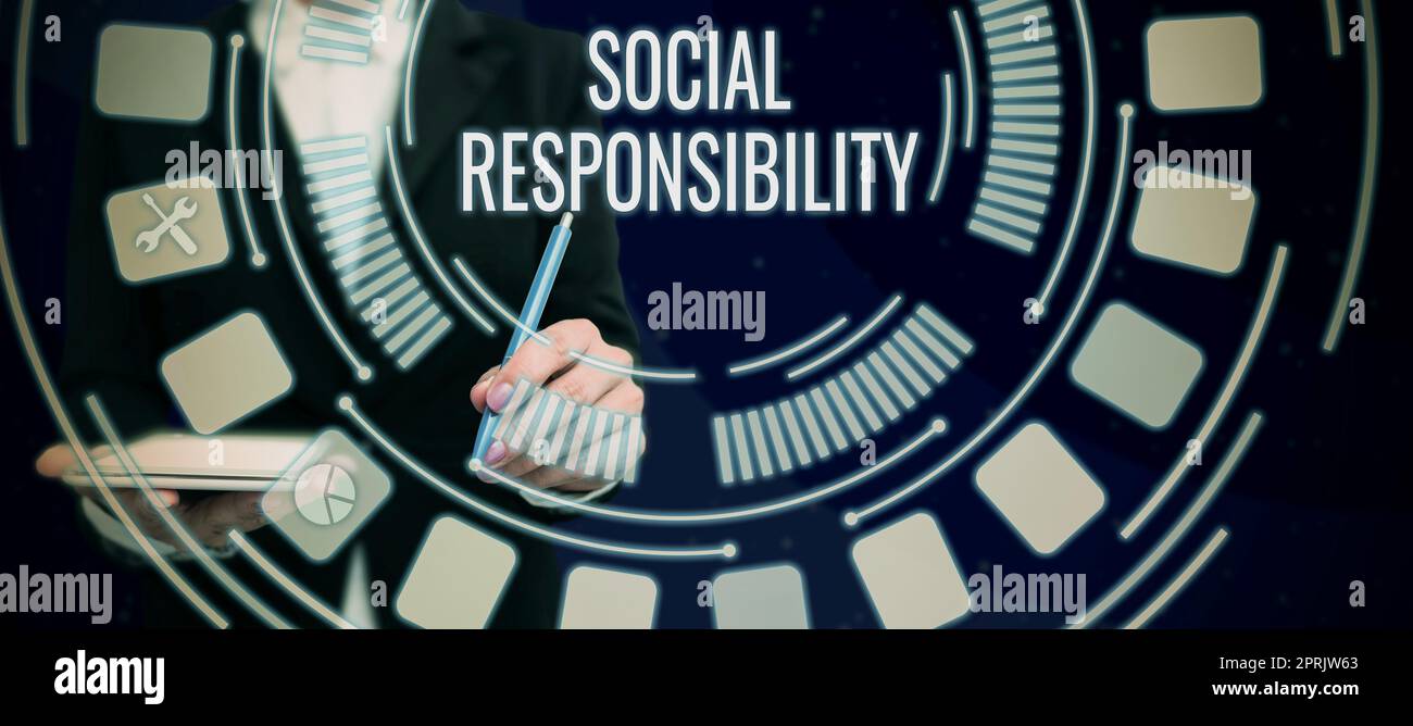 Text showing inspiration Social Responsibility, Business approach ...