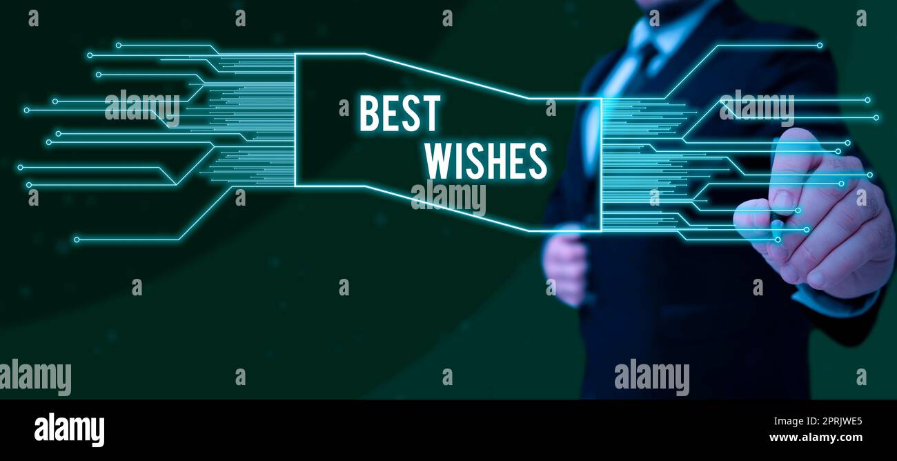 Conceptual caption Best Wishes, Business idea an expression of hope for ...