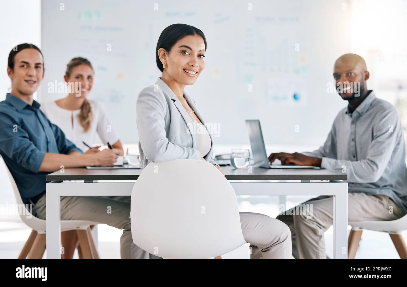 Success, pride and diversity for startup team working together in an ...