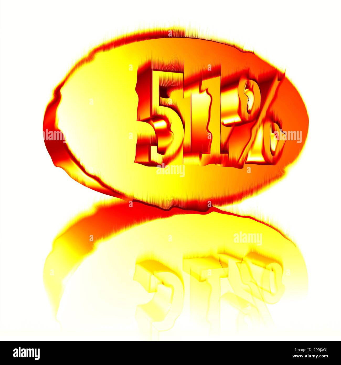 51%, 51 percent as a 3D illustration, 3D rendering Stock Photo - Alamy