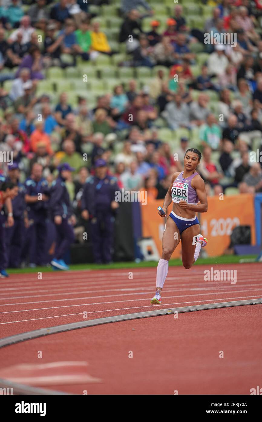 Nicole Yeargin participating in the 4x400 meters relay of the European ...