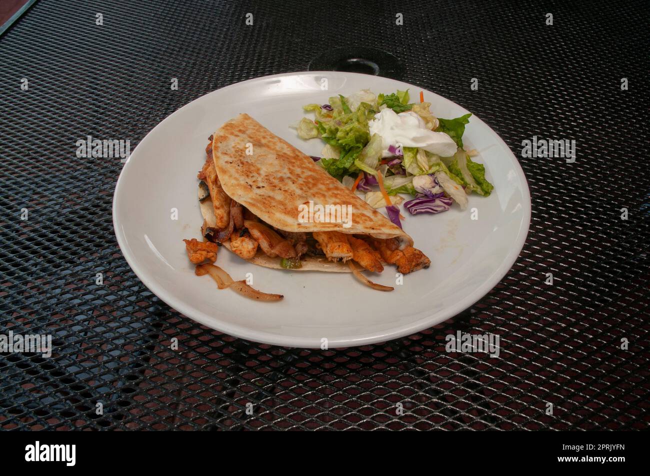 Traditional mexican delicacy known as a chicken quesadilla Stock Photo ...
