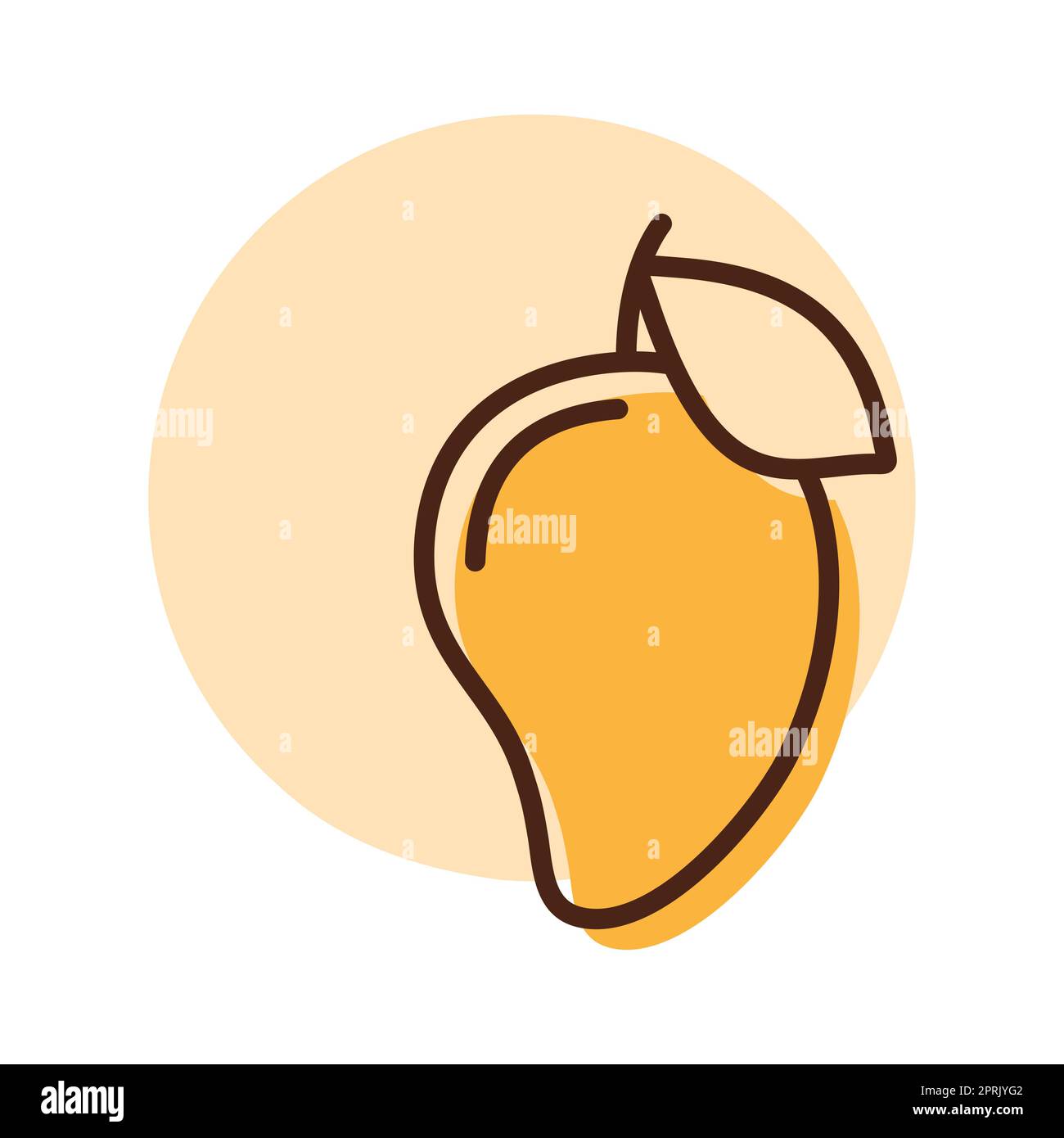 Mango tropical fruit vector isolated icon. Graph symbol for food and ...