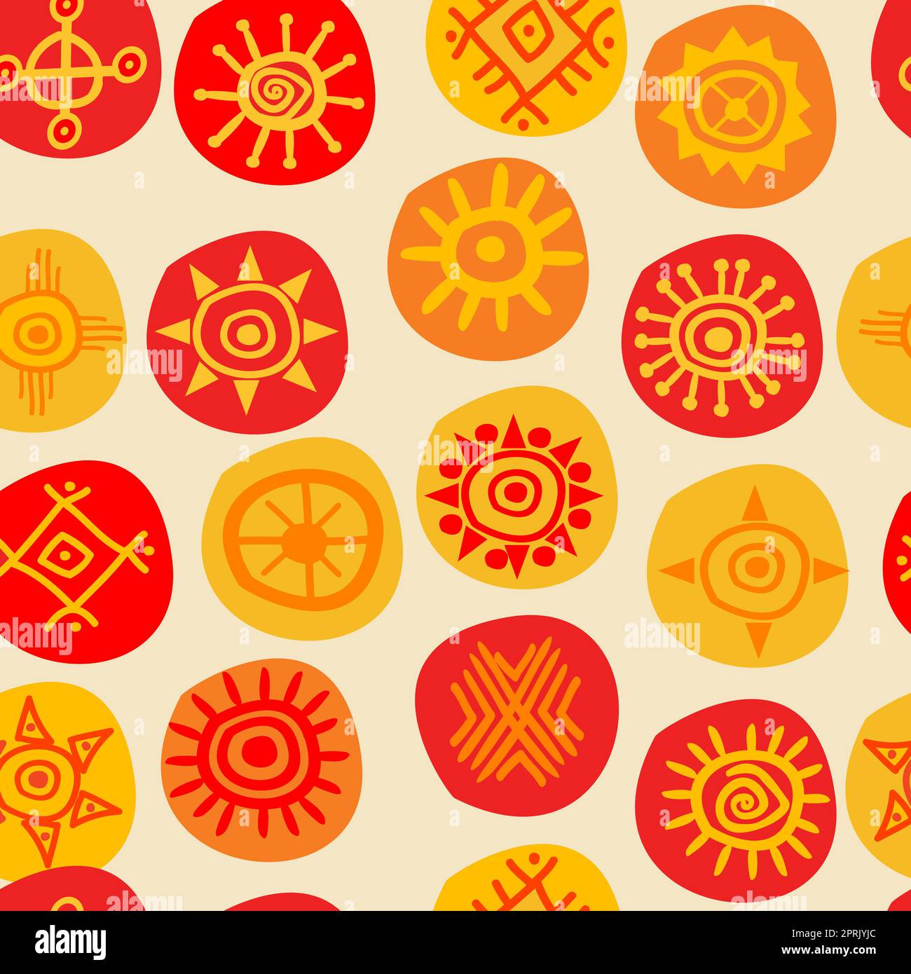 Ethnic seamless pattern with sun symbols Stock Photo - Alamy