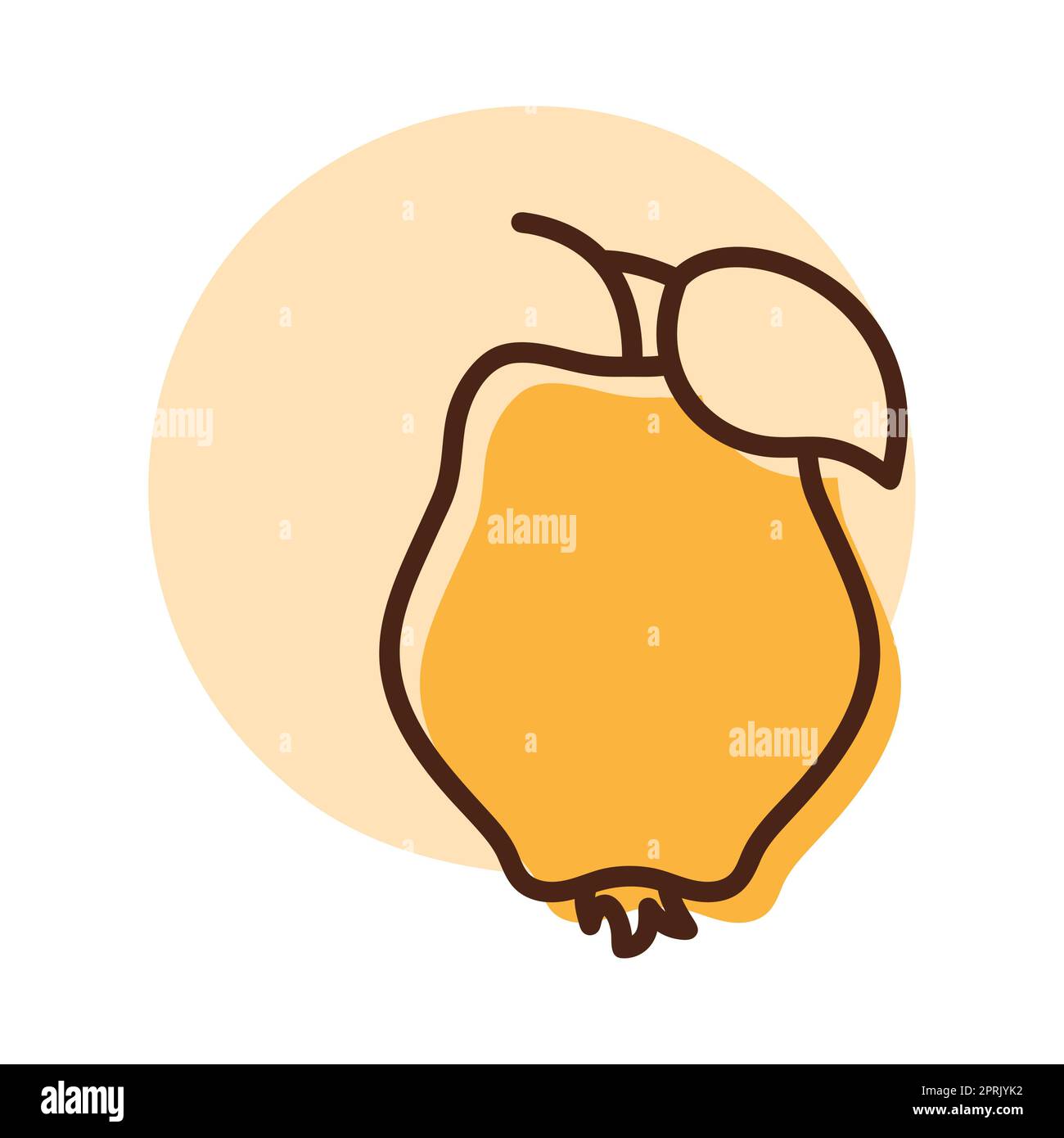 Quince vector isolated icon. Graph symbol for food and drinks web site ...