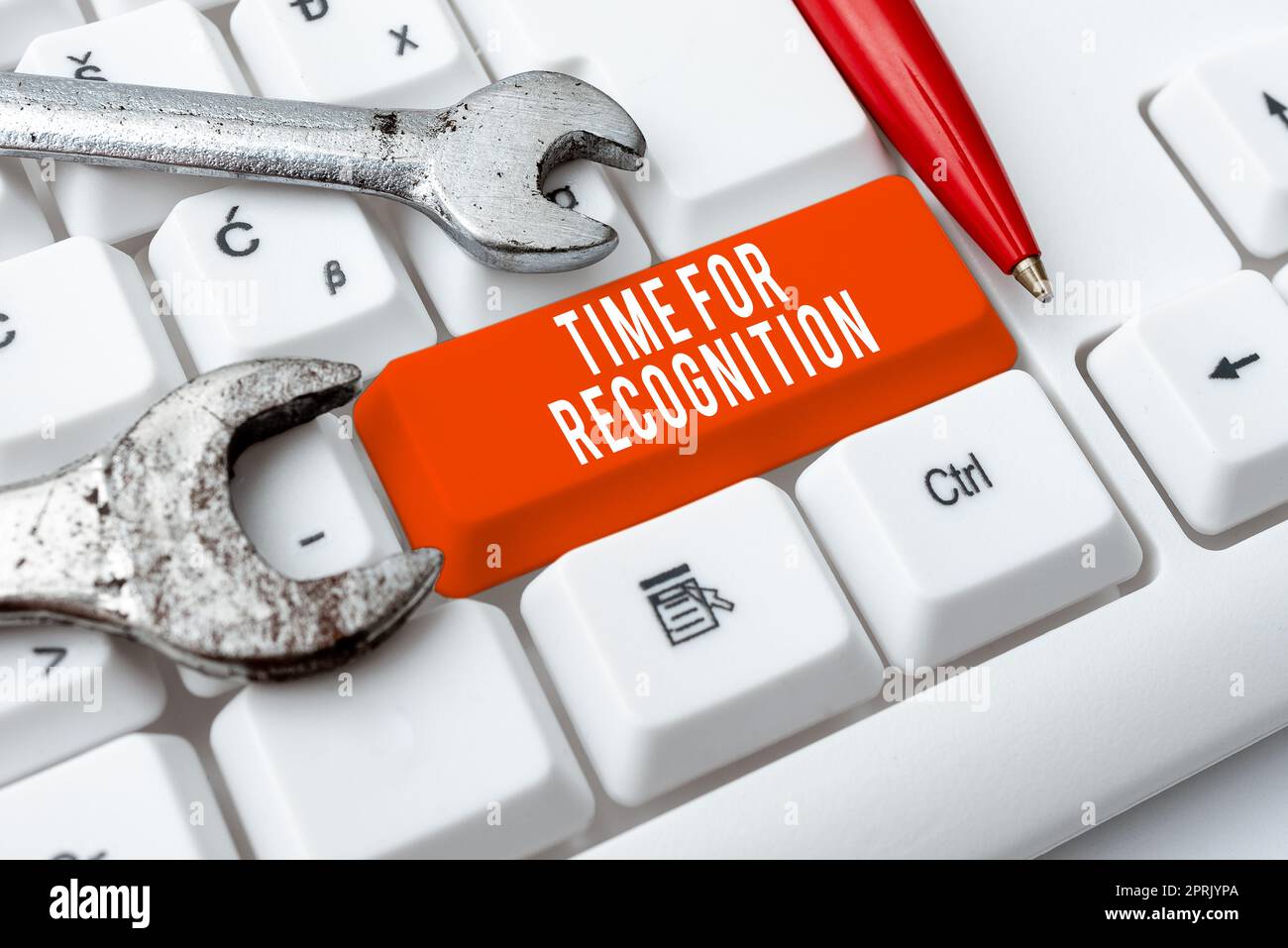 Text caption presenting Time For Recognition, Internet Concept ...