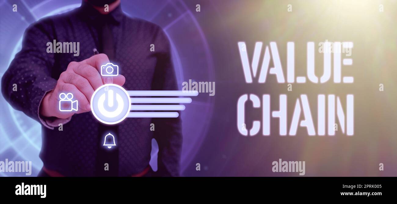 Conceptual display Value Chain, Internet Concept Business manufacturing ...