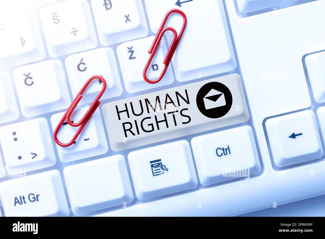 Sign displaying Human Rights, Business showcase Moral Principles ...