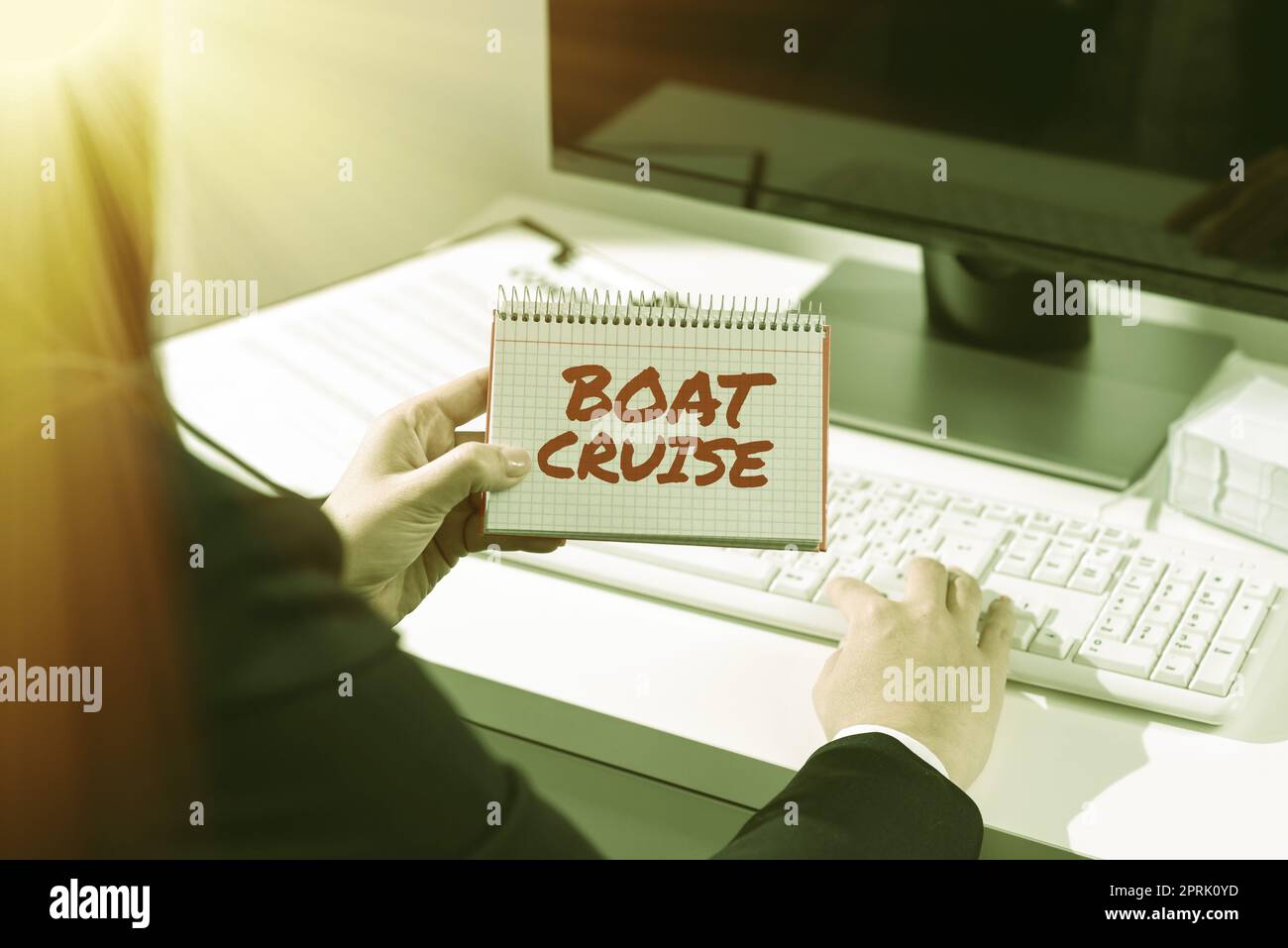 Text sign showing Boat Cruise, Word Written on sail about in area ...