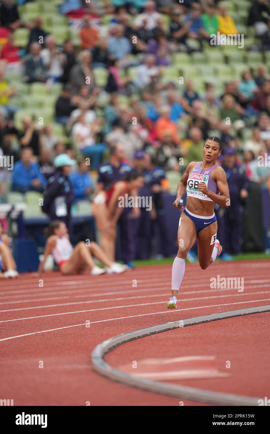 Nicole Yeargin participating in the 4x400 meters relay of the European ...
