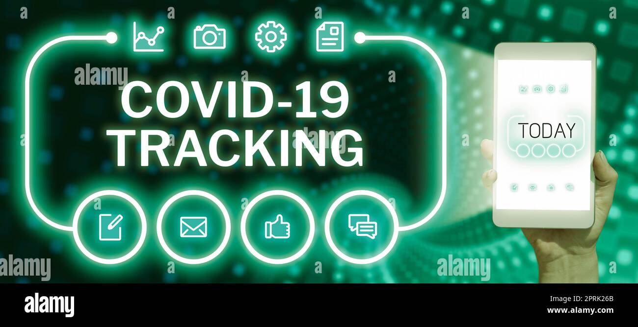 Hand writing sign Covid 19 Tracking, Word Written on Distinguishing ...