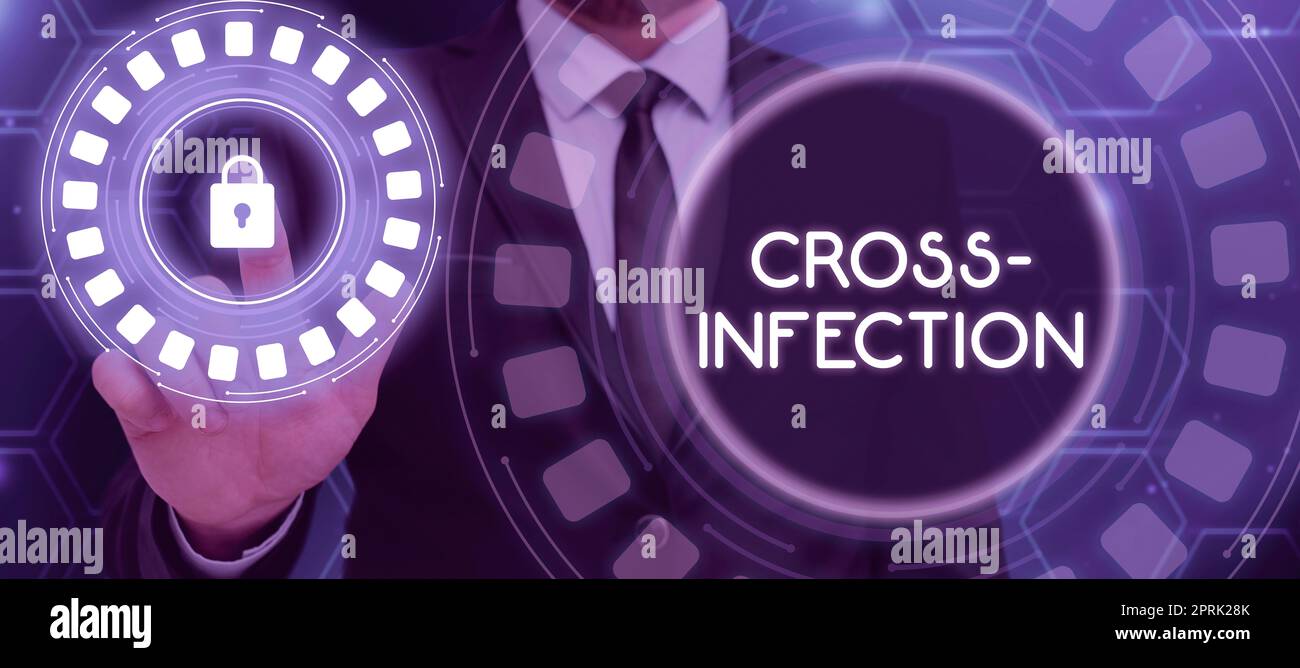Text sign showing Cross Infection, Concept meaning disease-causing ...