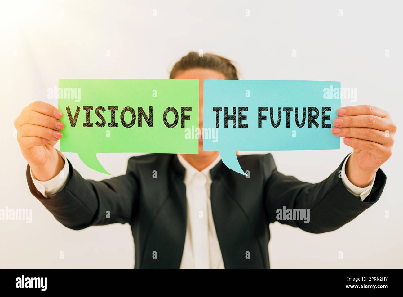 Hand writing sign Vision Of The Future, Word Written on Seeing ...