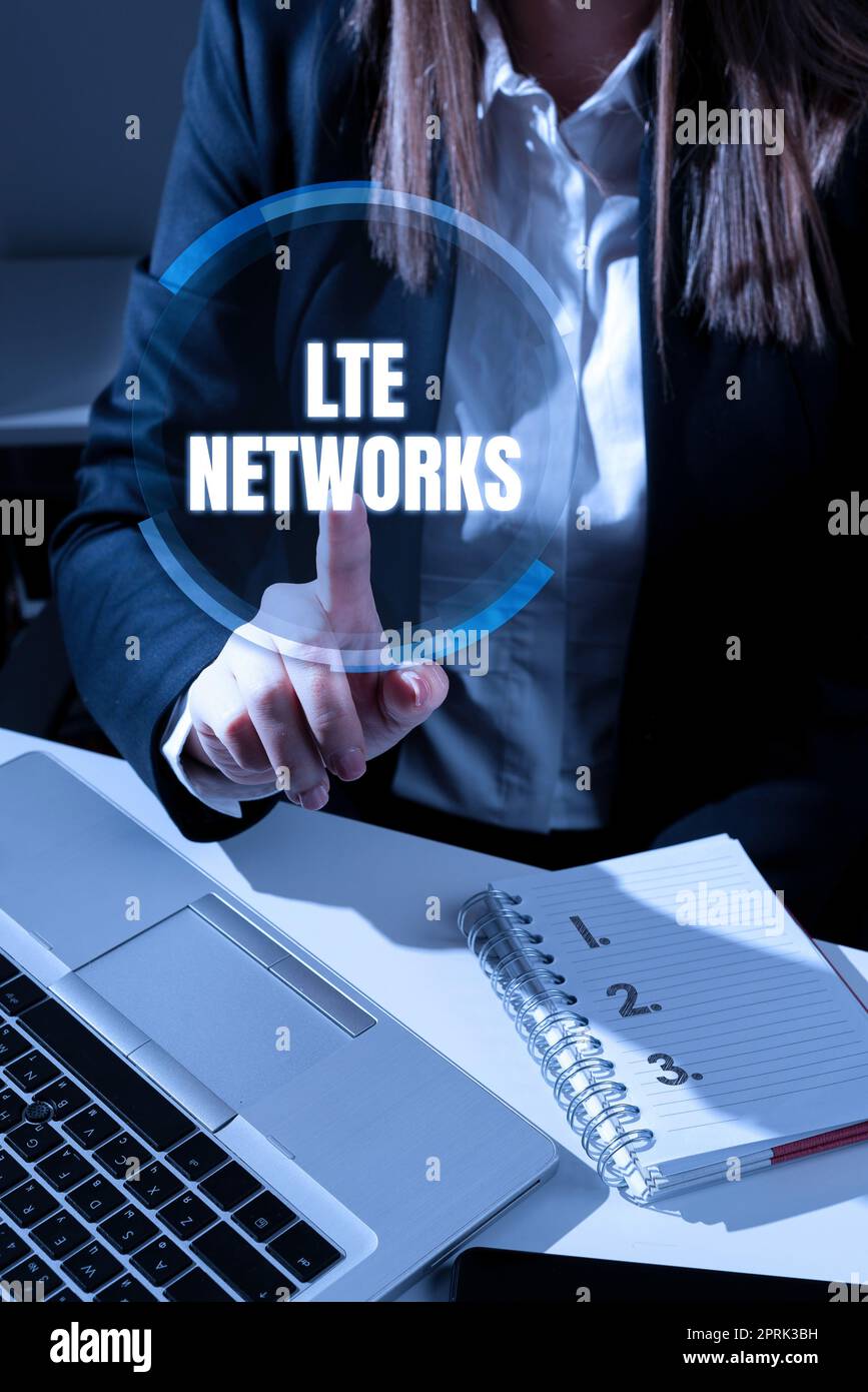Text Sign Showing Lte Networks Word Written On Fastest Network
