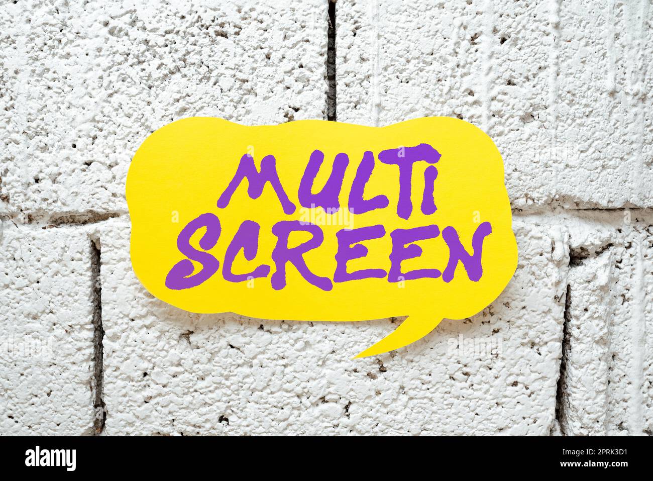 Writing displaying text Multi Screen, Word for Having or involving ...