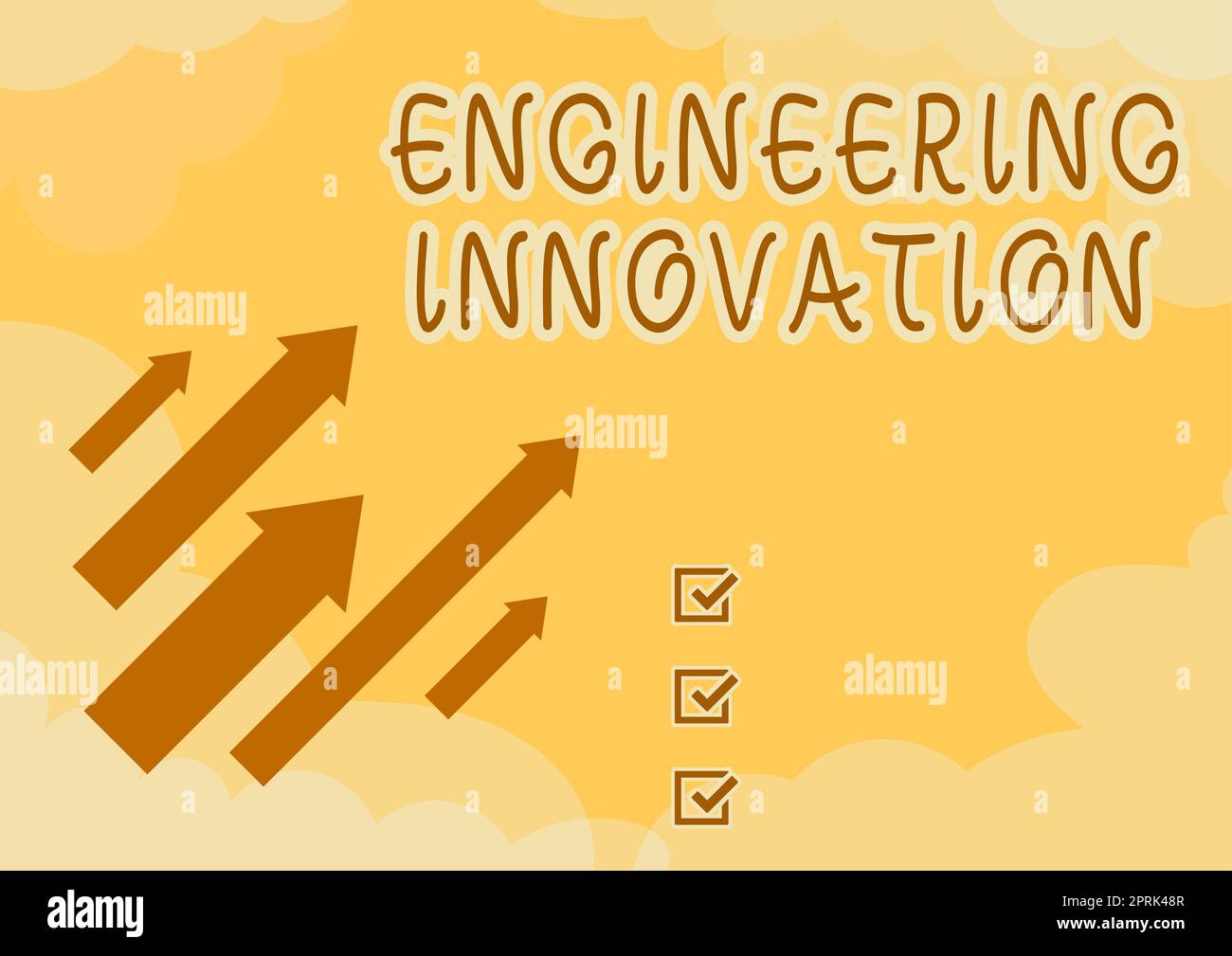 Text caption presenting Engineering Innovation, Word Written on Process expressed in Logic and ...