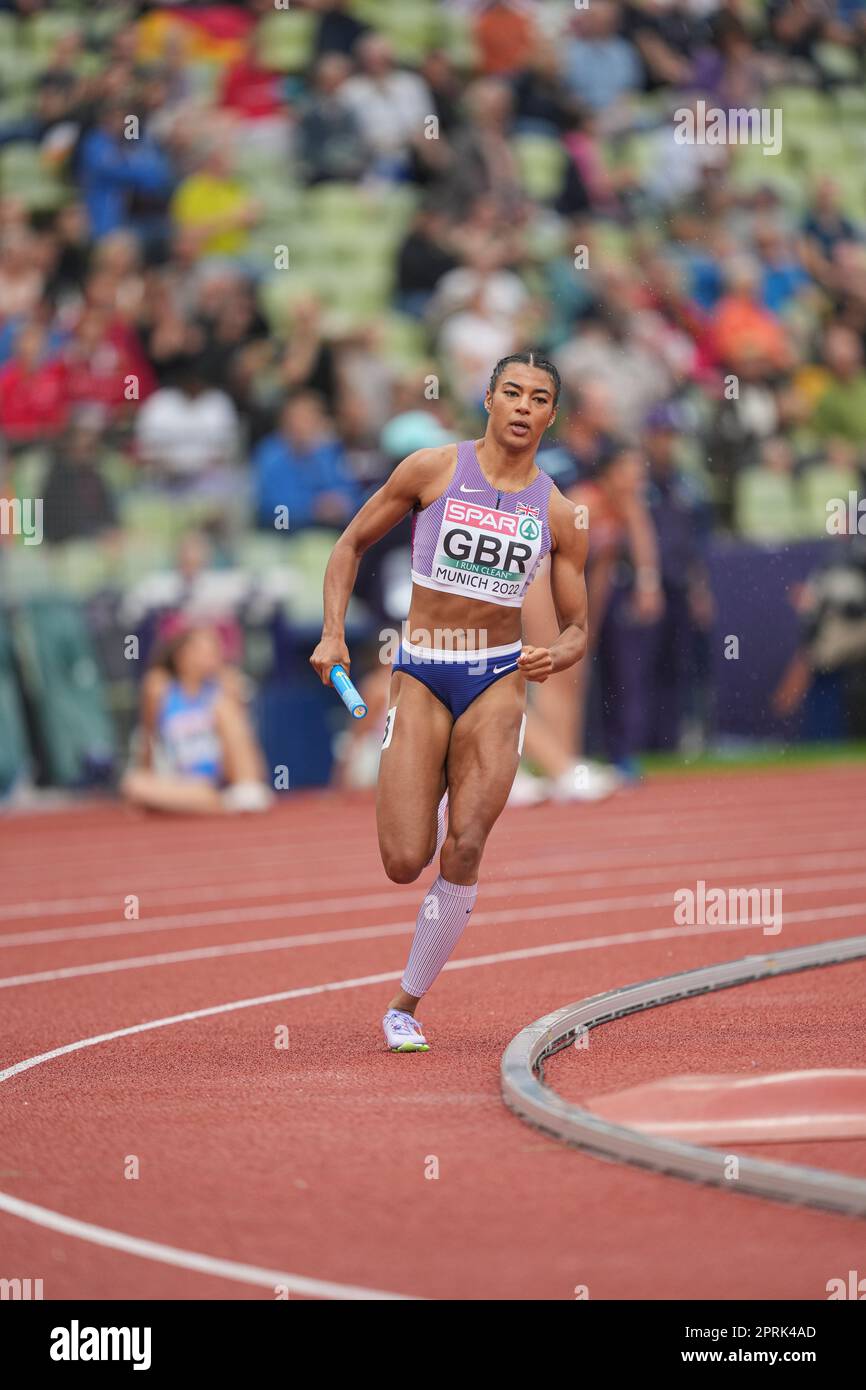Nicole Yeargin participating in the 4x400 meters relay of the European ...