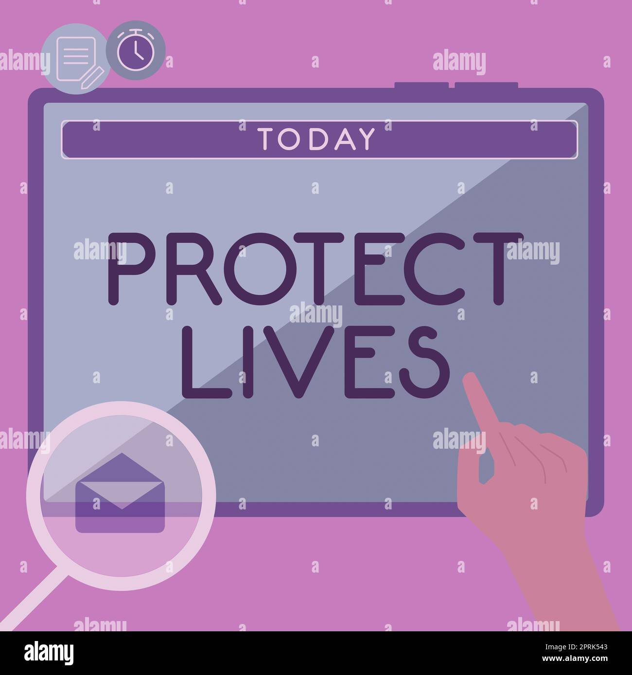 Sign displaying Protect Lives, Business idea to cover or shield from ...