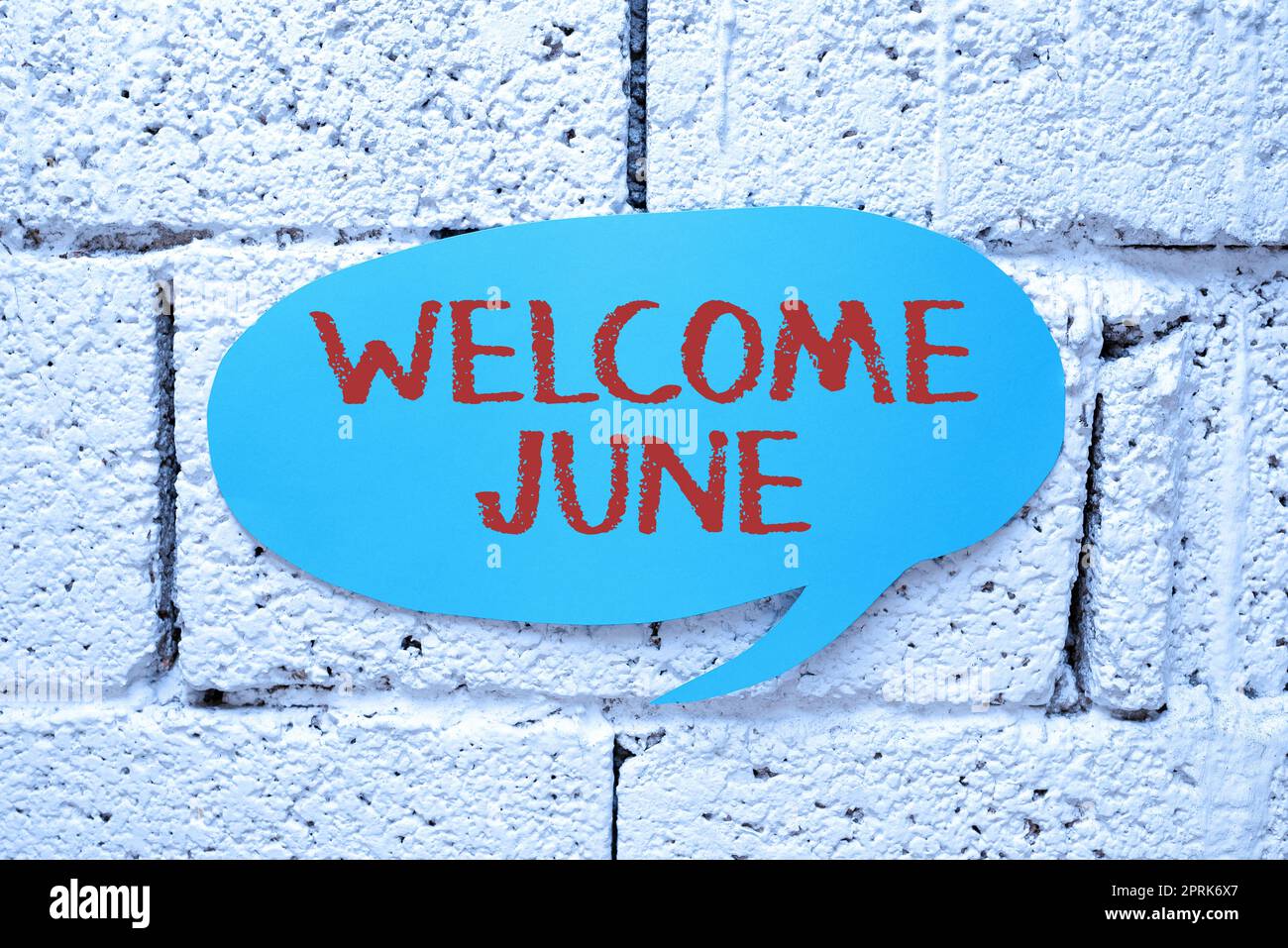 Text caption presenting Welcome June, Word Written on Calendar Sixth ...