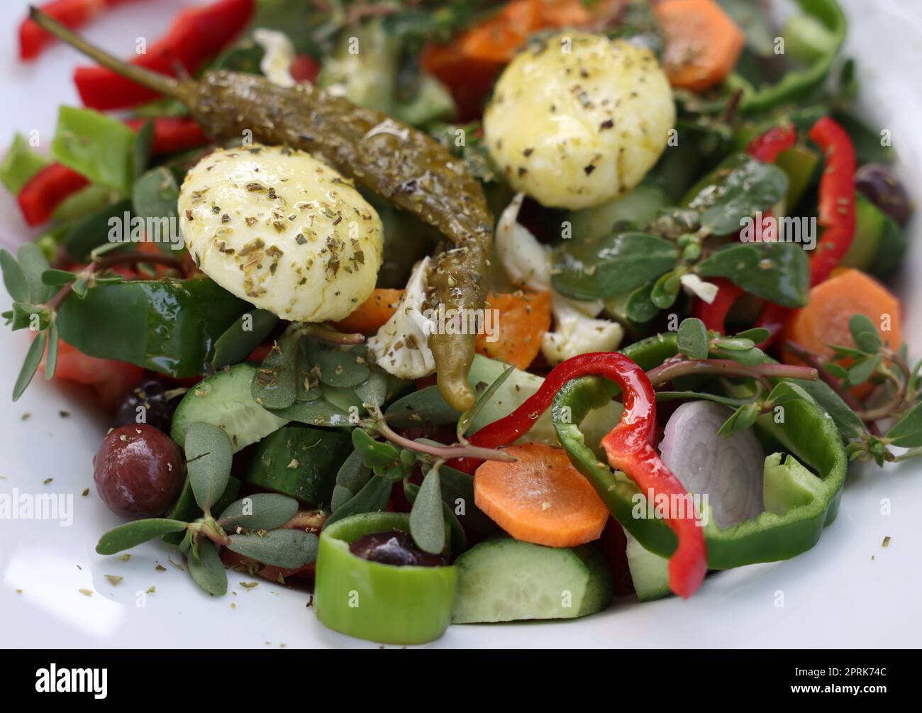Typical greek salad hi-res stock photography and images - Alamy
