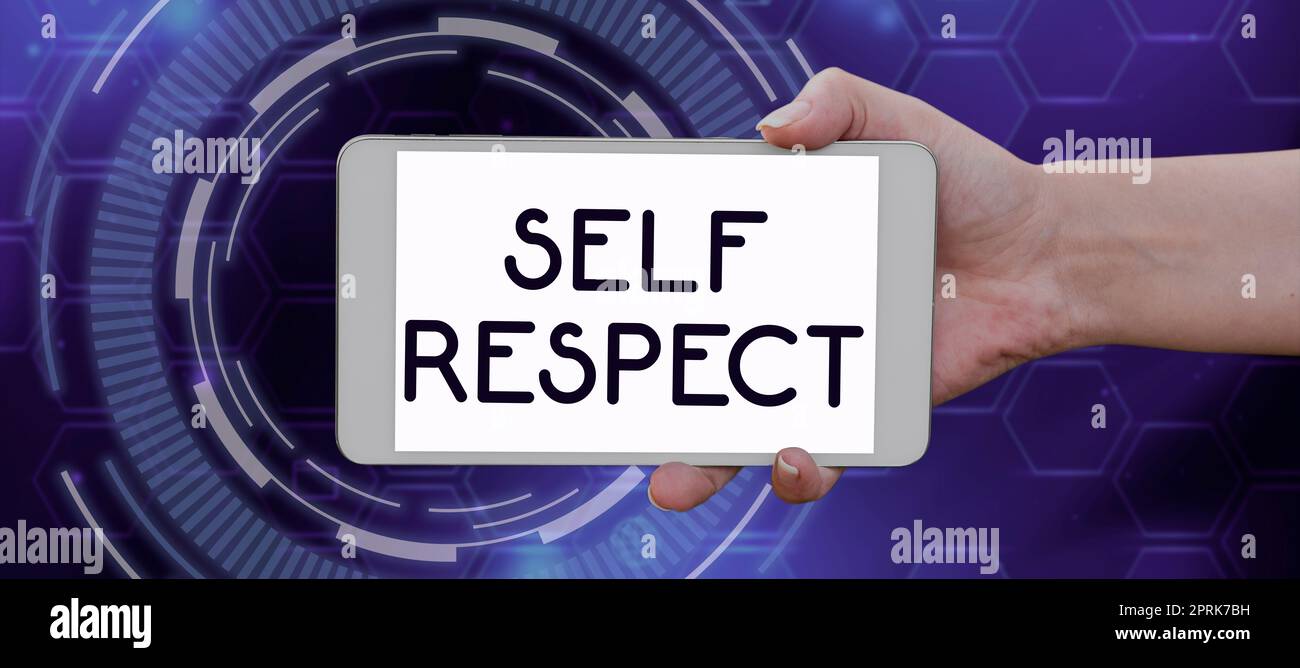 Hand writing sign Self Respect, Business approach Pride and confidence ...